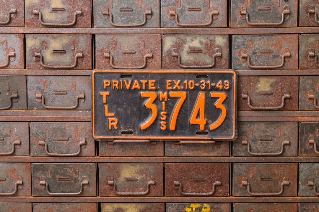 Mississippi 1949 Trailer License Plate Vintage Black Wall Decor - Etsy