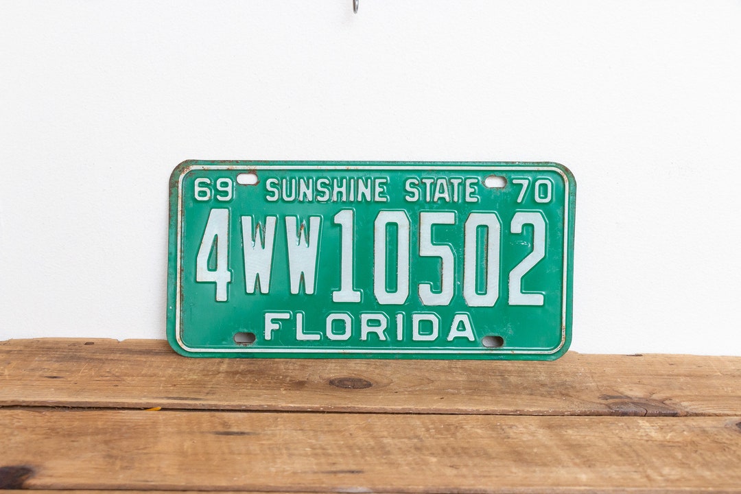 Florida 1970 License Plate Sunshine State Vintage Pinellas - Etsy