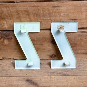Metal Letter Z Service Station Sign Vintage Chippy Wall Decor Initial ...