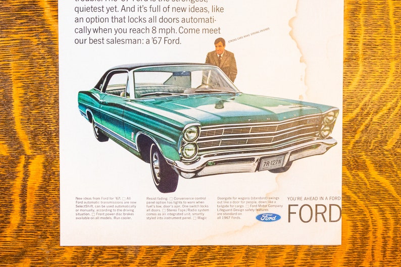 1967 Ford Galaxie 500 Print Vintage Collectible Paper Ephemera - Etsy