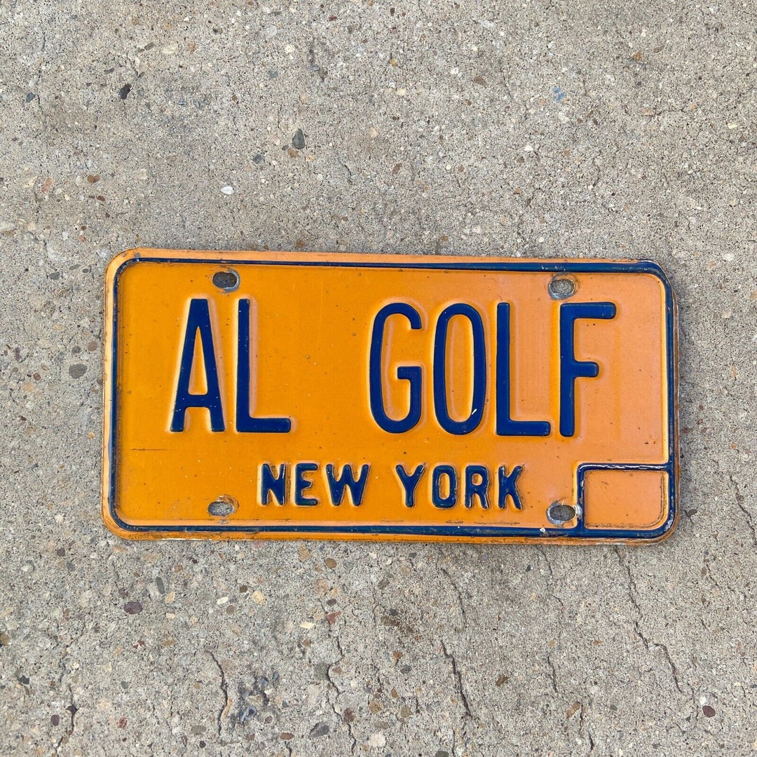 1973 to 1986 New York Vanity License Plate NY AL GOLF Golfing Golfer ...