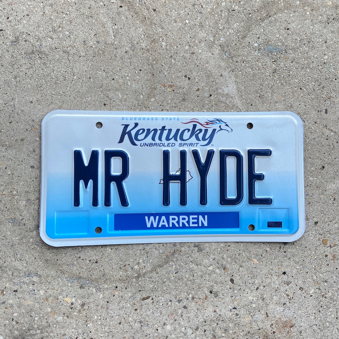 2005 Kentucky Vanity License Plate MR HYDE Dr. Jekyll Halloween Decor ...