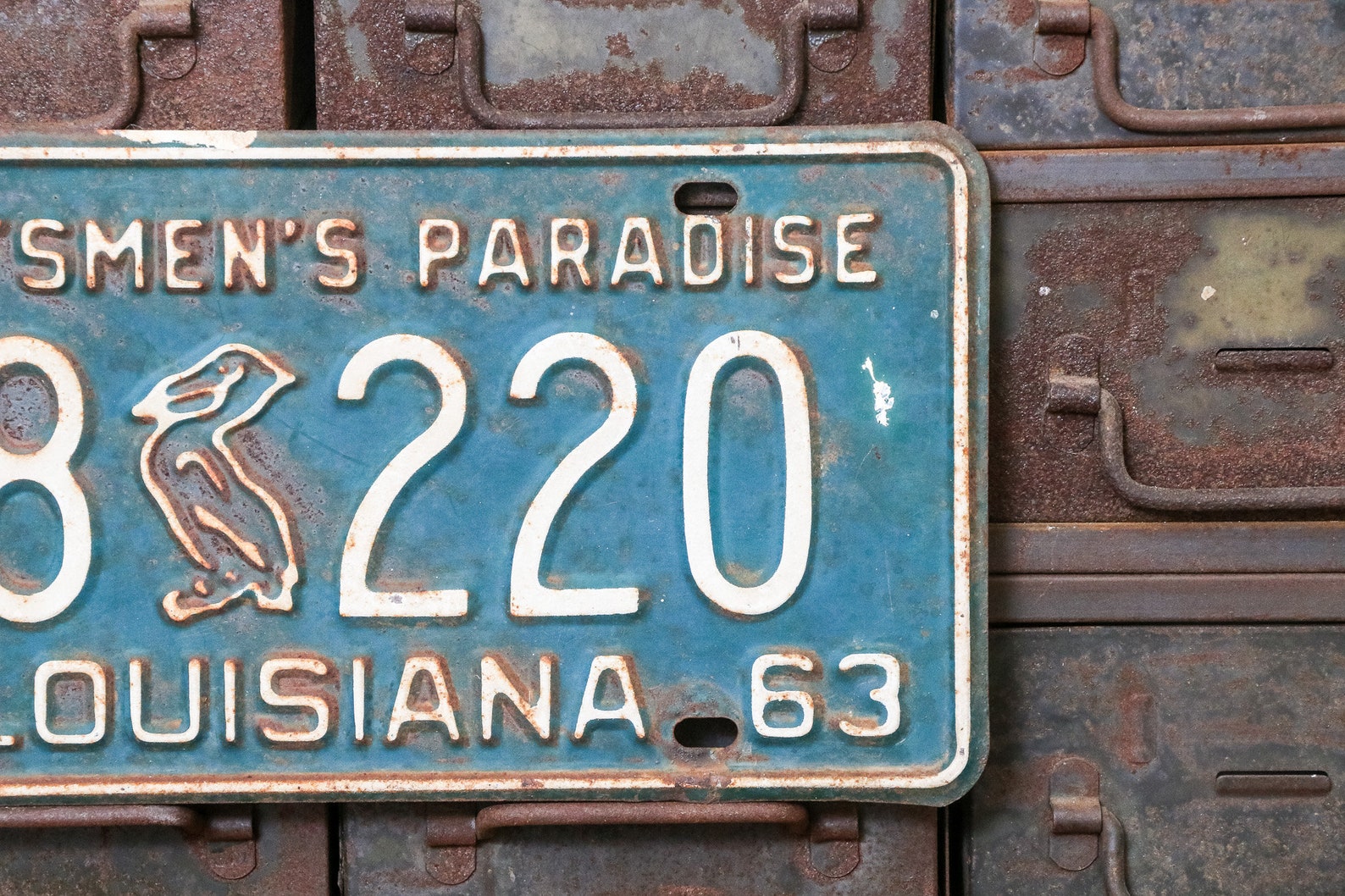 Louisiana 1963 License Plate Vintage Blue Pelican Wall Decor | Etsy