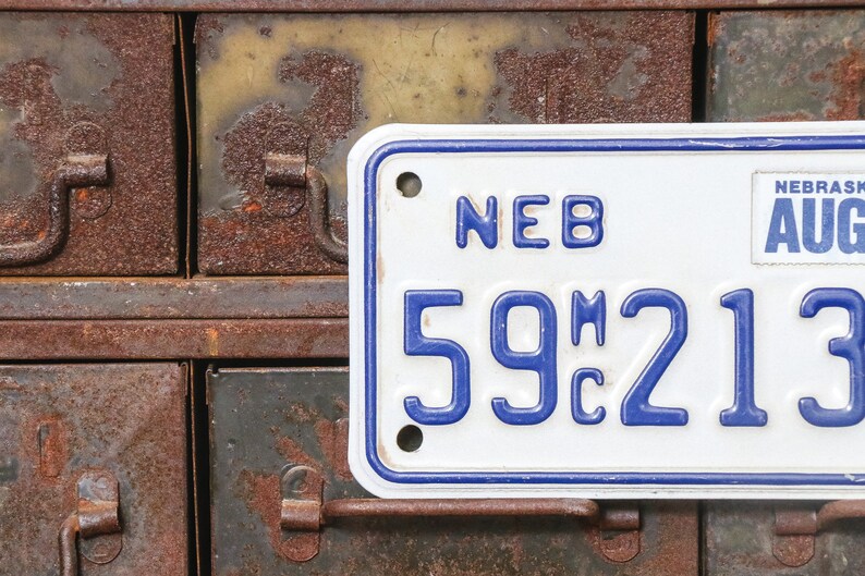 Nebraska 1985 Motorcycle License Plate Vintage Wall Hanging - Etsy