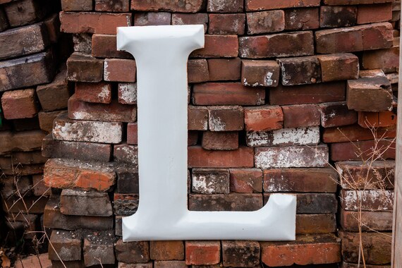 White Letter L Porcelain Vintage Wall Hanging Decor Initials | Etsy