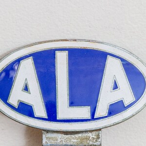 ALA Radiator Badge Vintage Porcelain Enamel Automotive Legal ...