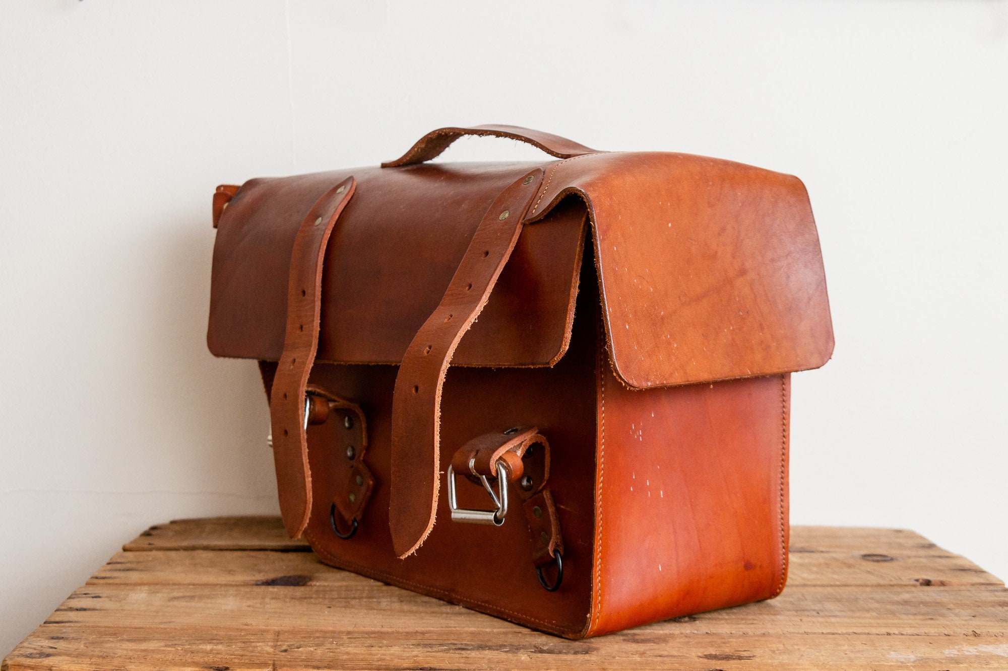 Leather Bike Bag Vintage NOS Bicycle Rear Rack Honey Bourbon - Etsy