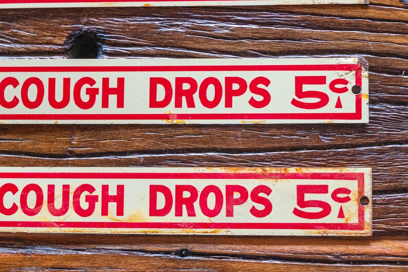 Red Star Cough Drop Sign Vintage Tin Strip Sign - Etsy