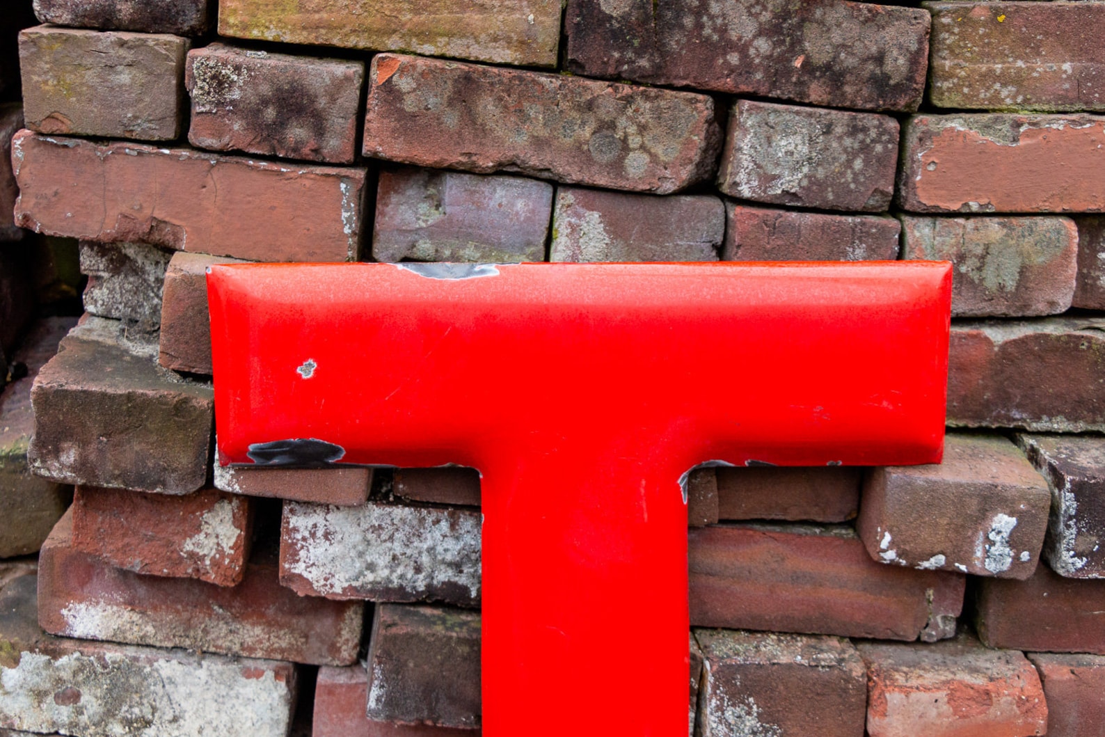 Red Letter T Porcelain Vintage Wall Hanging Decor Initials Name Letter ...