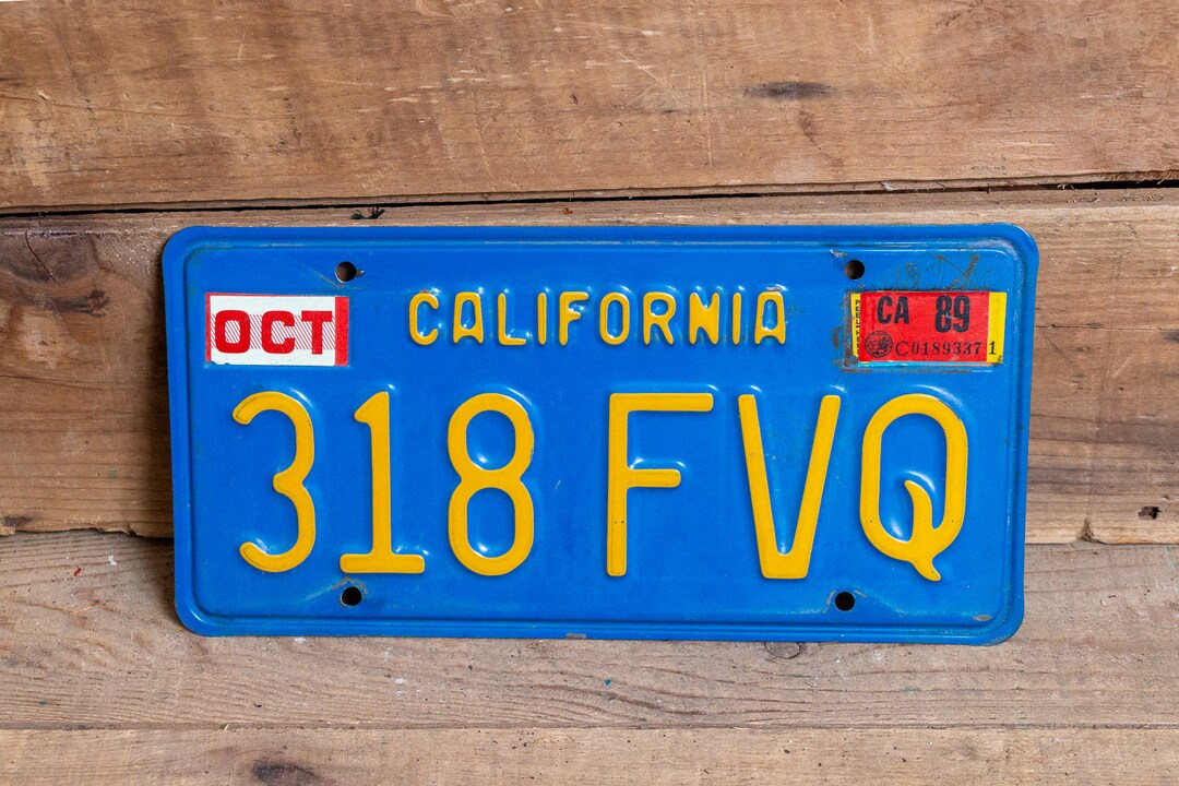 California Mid-century Blue License Plate Vintage Wall Hanging Decor - Etsy