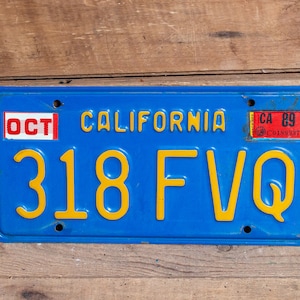 California Mid-century Blue License Plate Vintage Wall Hanging Decor - Etsy