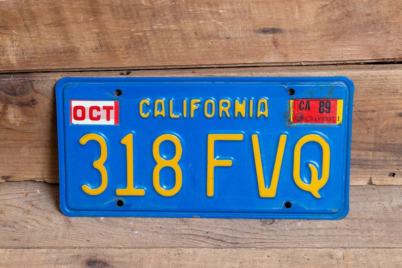 California Mid-century Blue License Plate Vintage Wall Hanging - Etsy