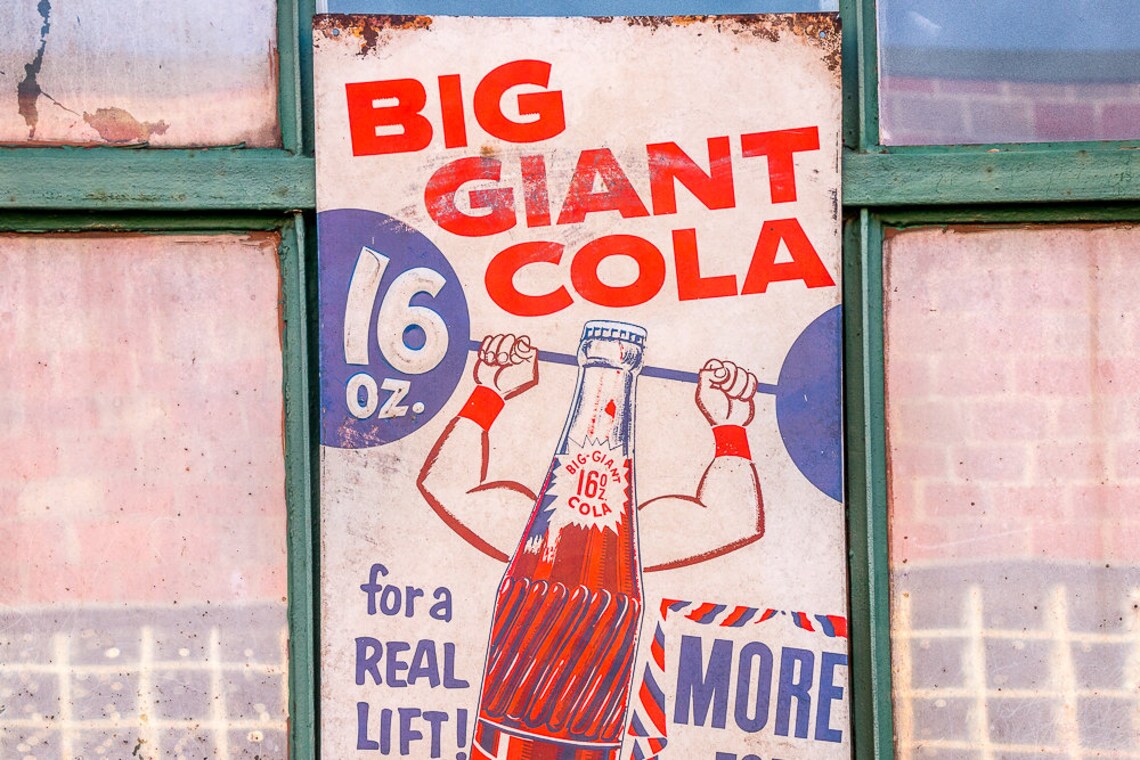 Big Giant Cola Soda Pop Tin Sign Vintage Wall Advertising Decor - Etsy