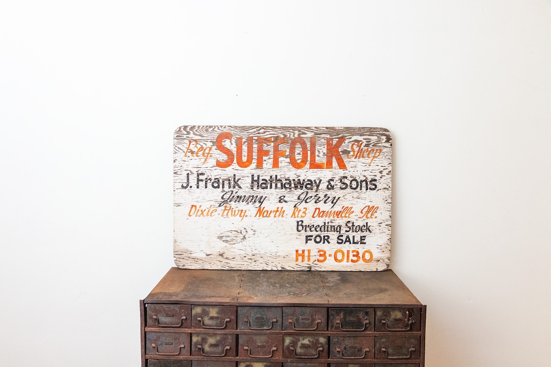 Suffolk Sheep Sign Vintage Hand-painted Wood Farm Sign - Etsy