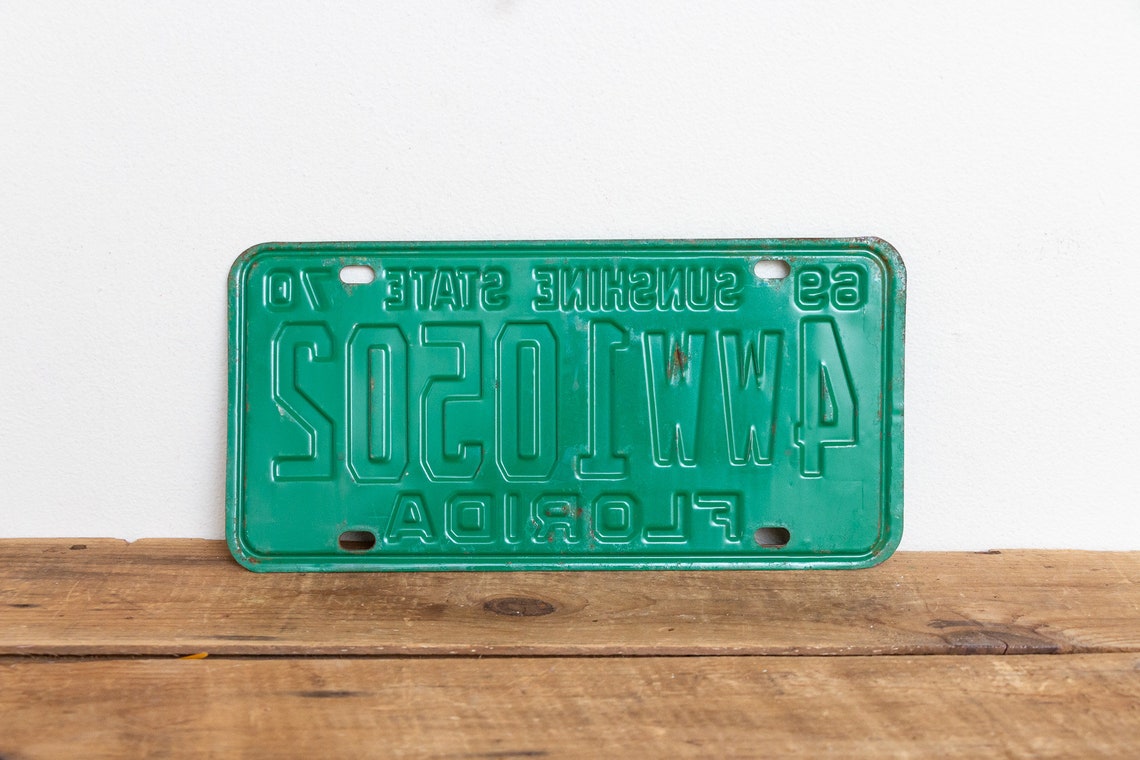 Florida 1970 License Plate Sunshine State Vintage Pinellas - Etsy