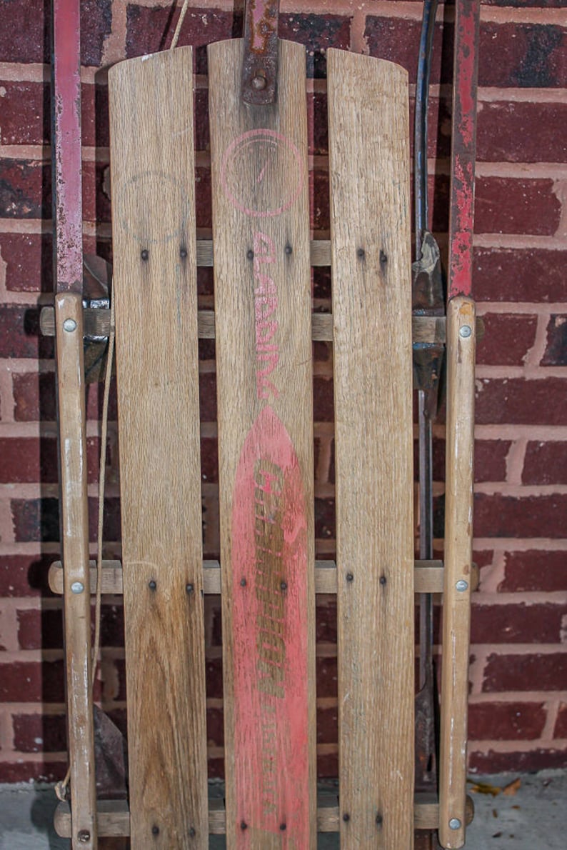 Gladding Champion Fastrack Wood Sled Vintage Holiday Decor | Etsy