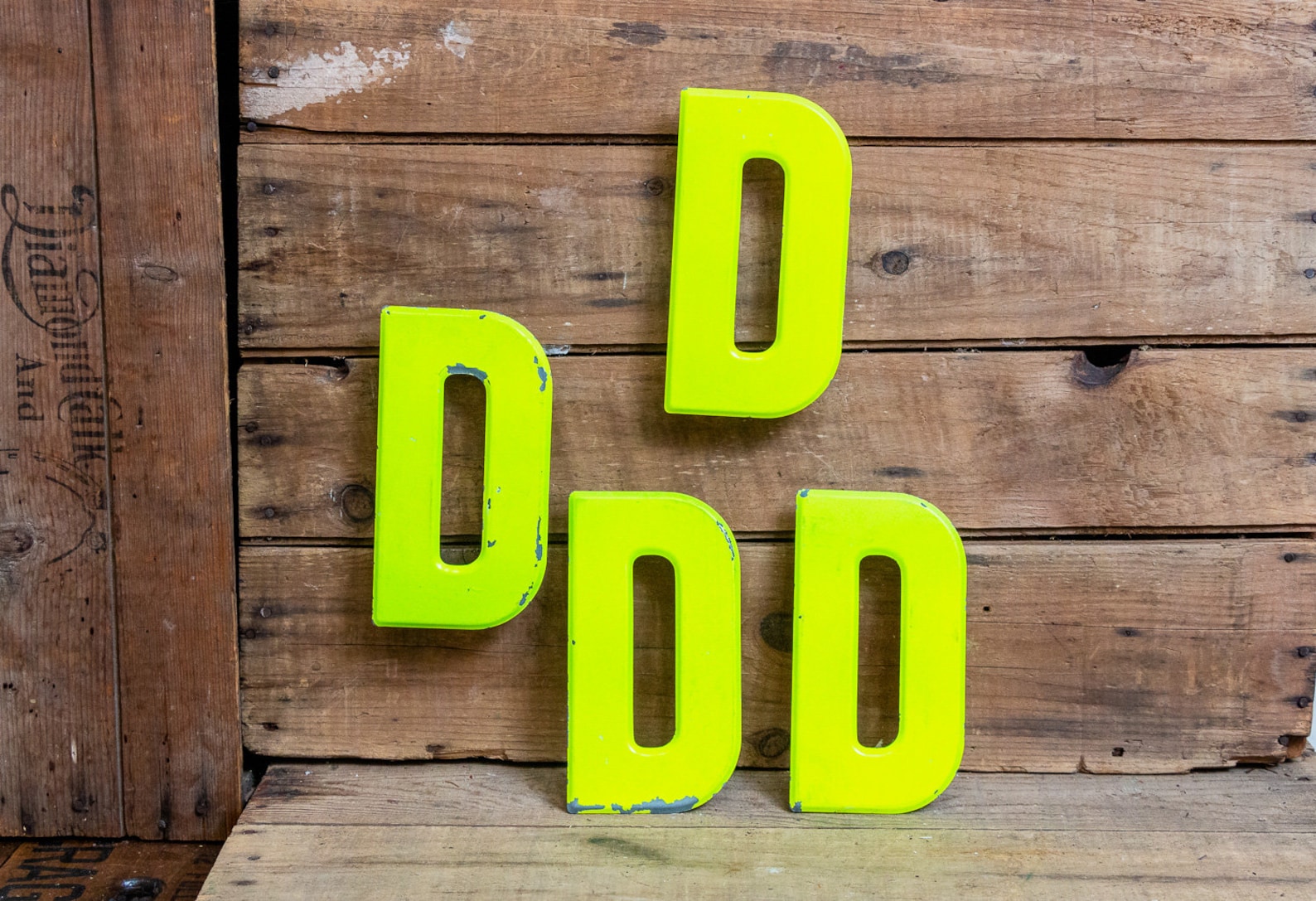 Metal Letter D Service Station Sign Vintage Chippy Wall Decor Initial ...