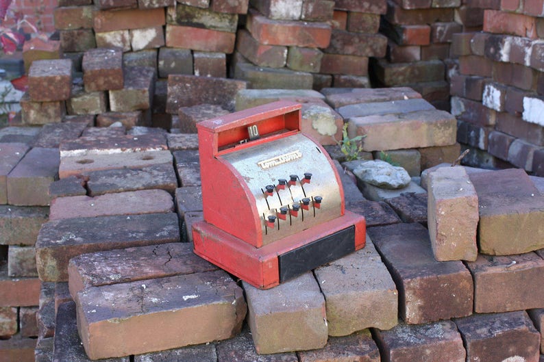 Red Tom Thumb Cash Register Vintage Toy | Etsy