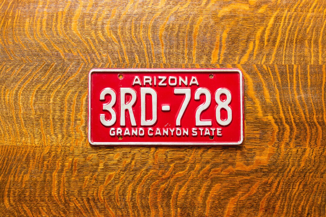 1980 Arizona Red Truck License Plate Vintage Wall Hanging Decor 3RD728 ...
