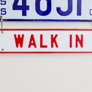 Walk in Sign Vintage Embossed Red and White Wall Hanging Decor - Etsy
