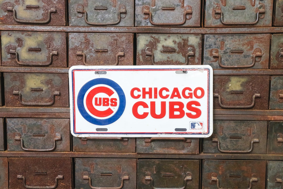 Chicago Cubs Baseball License Plate Vintage Sports Booster Wall Decor ...