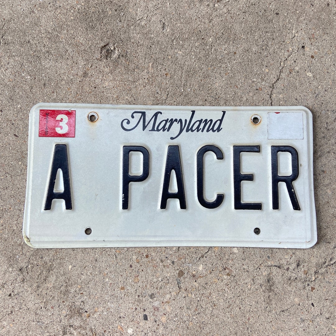 1987 Maryland Vanity License Plate A PACER Racing Race Car - Etsy