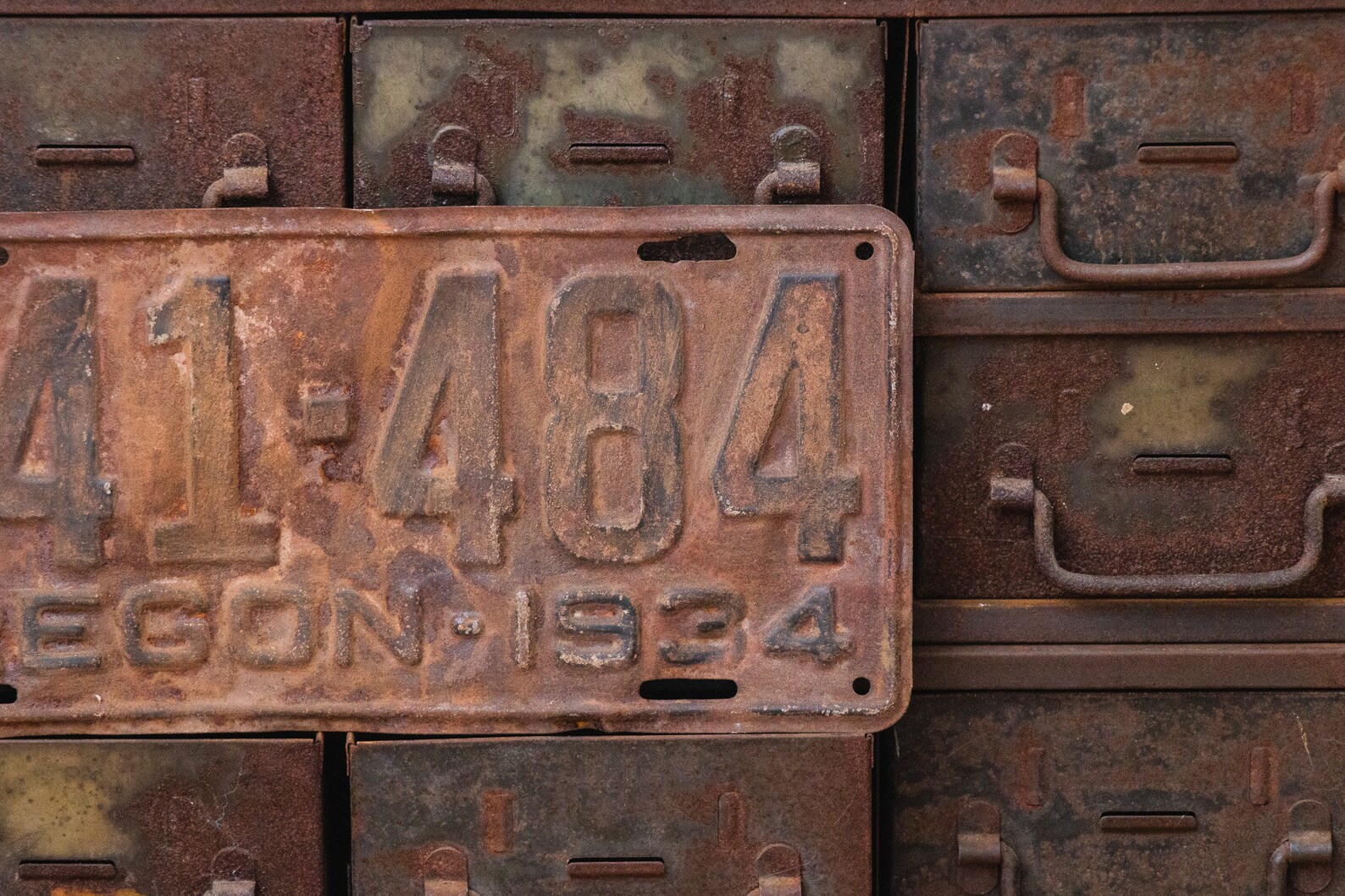 Oregon 1934 Rusty License Plate Vintage Brown Wall Hanging - Etsy