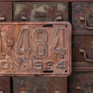 Oregon 1934 Rusty License Plate Vintage Brown Wall Hanging - Etsy
