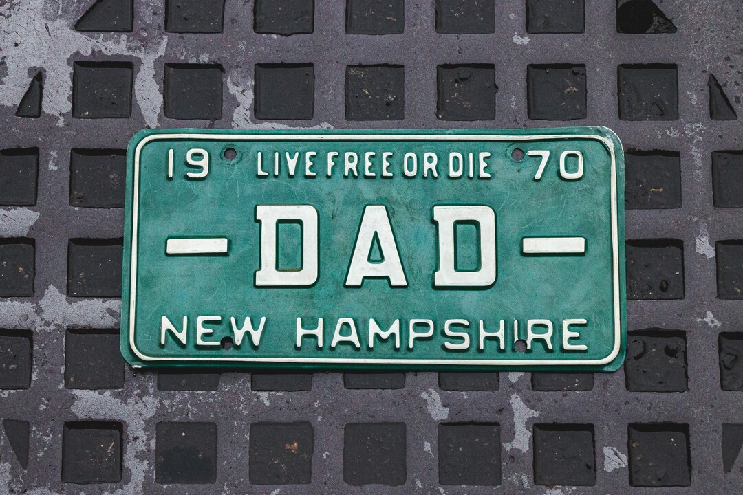1970 New Hampshire DAD Vanity License Plate - Great Father's Day Gift ...