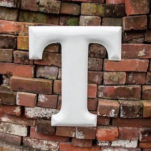White Letter T Porcelain Vintage Wall Hanging Decor Initials Name ...