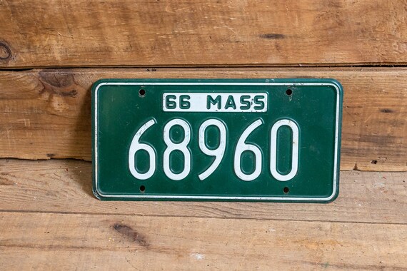 1966 Massachusetts License Plate Vintage Wall Hanging Decor | Etsy