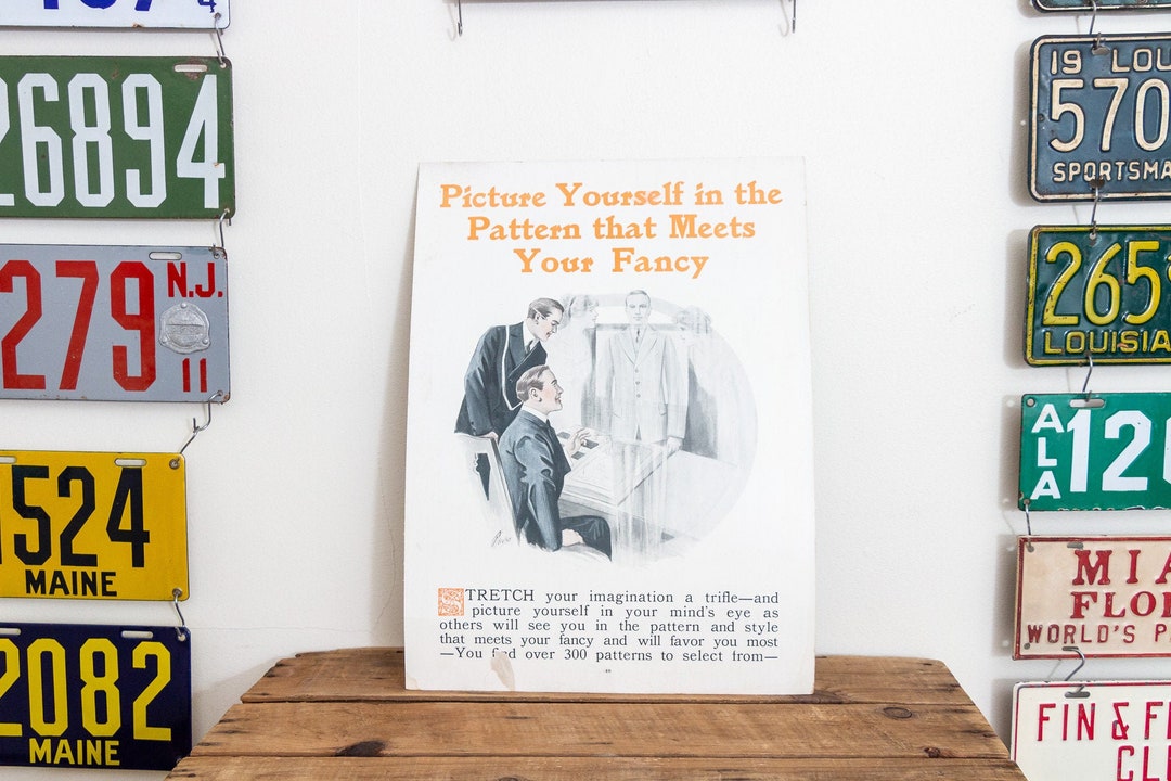Sample Fabric Advertising Ephemera Vintage 1916 Tailoring Ad Sign - Etsy