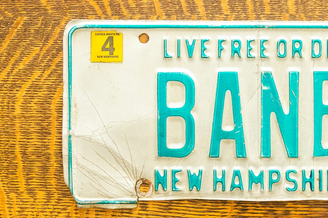 1979 New Hampshire Vanity License Plate BANE Vintage Super | Etsy
