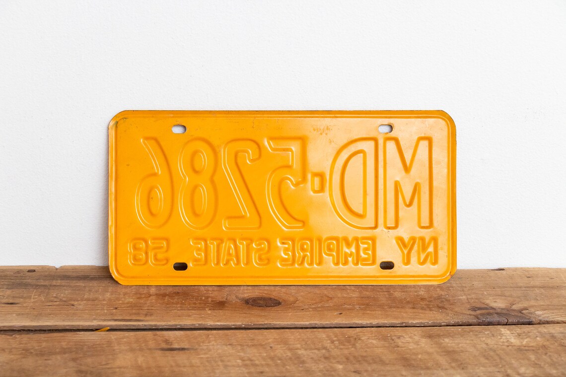 New York 1958 Doctor License Plate Vintage MD Medical Wall - Etsy