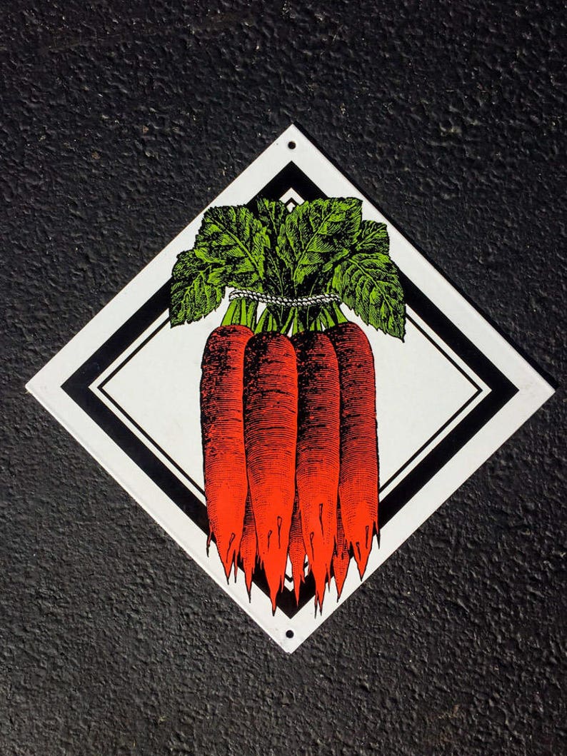 Carrot Bunch Porcelain Signs Vintage Kitchen Wall Decor - Etsy