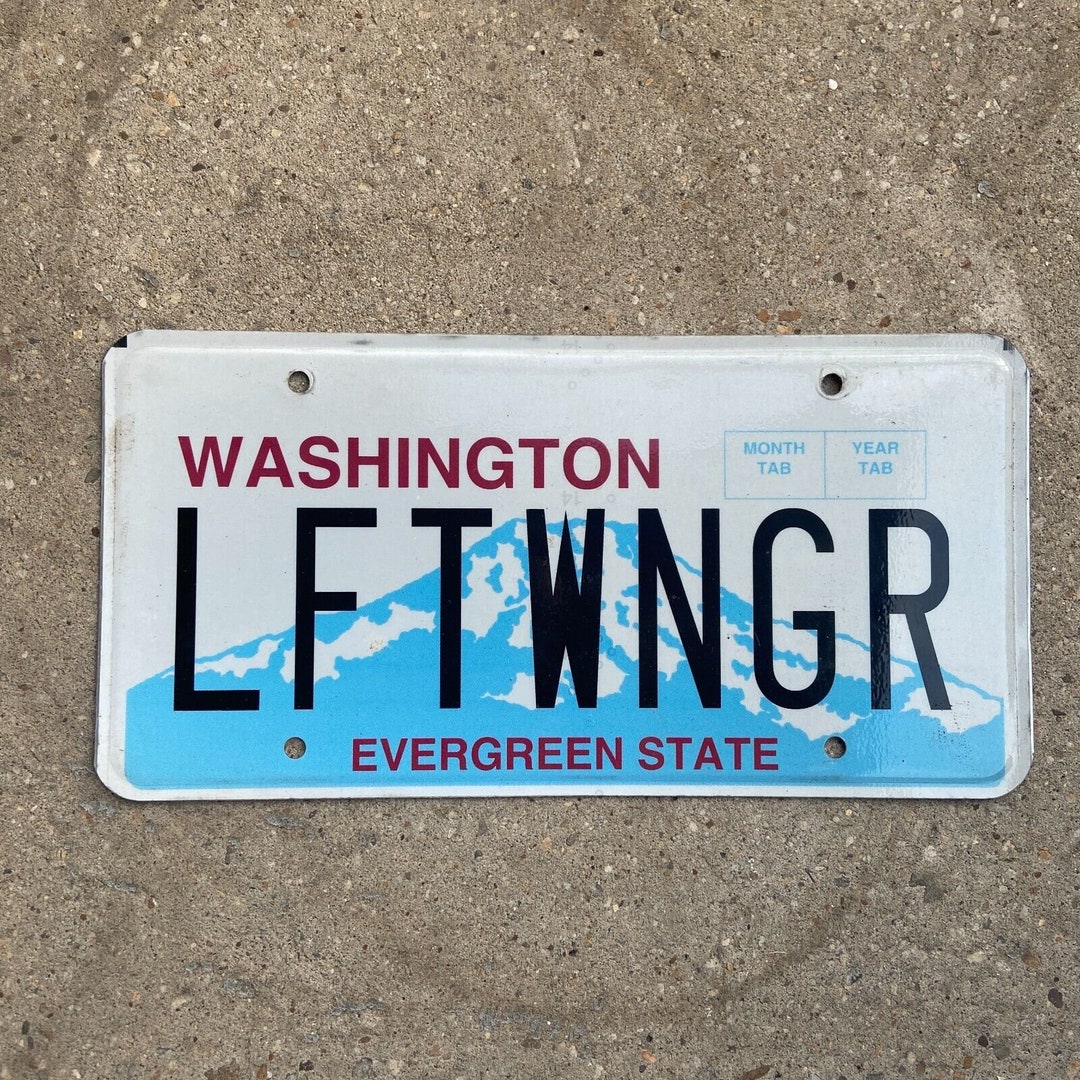Washington State Vanity License Plate LFTWNGR Left Winger Politics ...