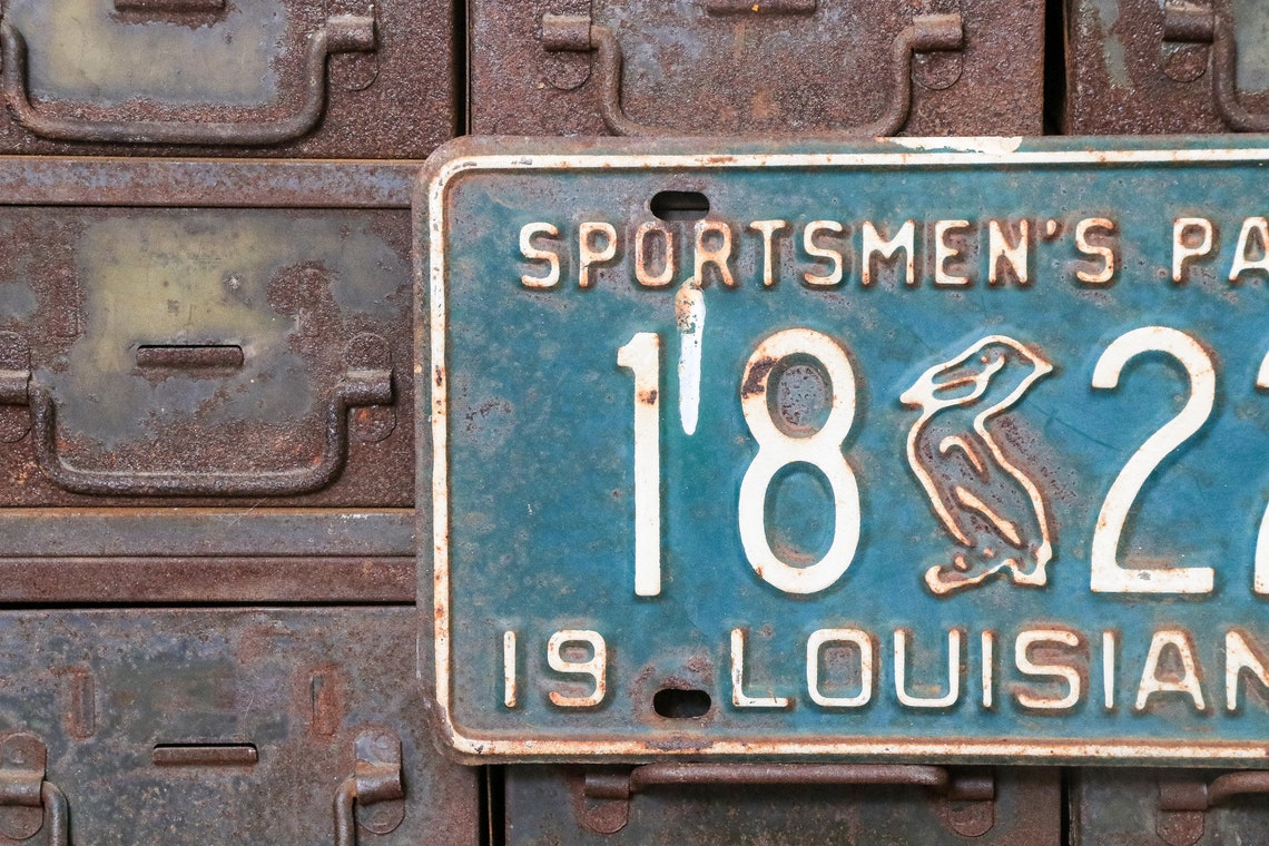 Louisiana 1963 License Plate Vintage Blue Pelican Wall Decor | Etsy