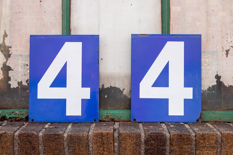 Blue and White Porcelain Number Signs Vintage Wall Hanging | Etsy