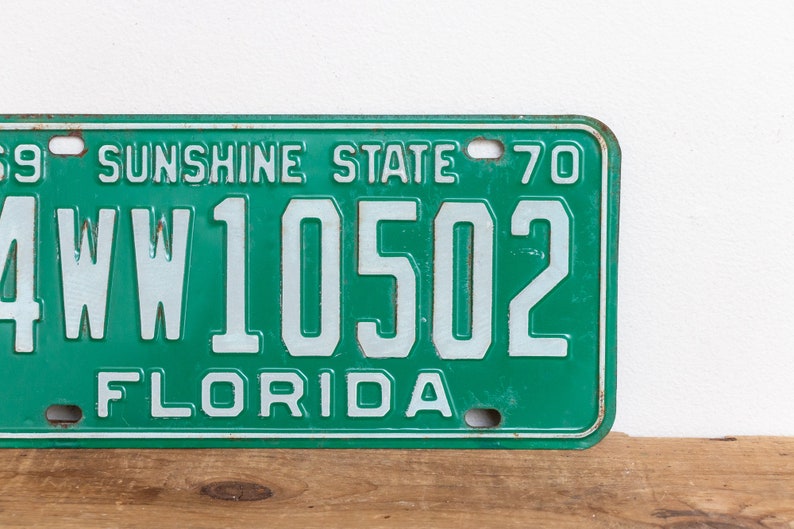Florida 1970 License Plate Sunshine State Vintage Pinellas - Etsy