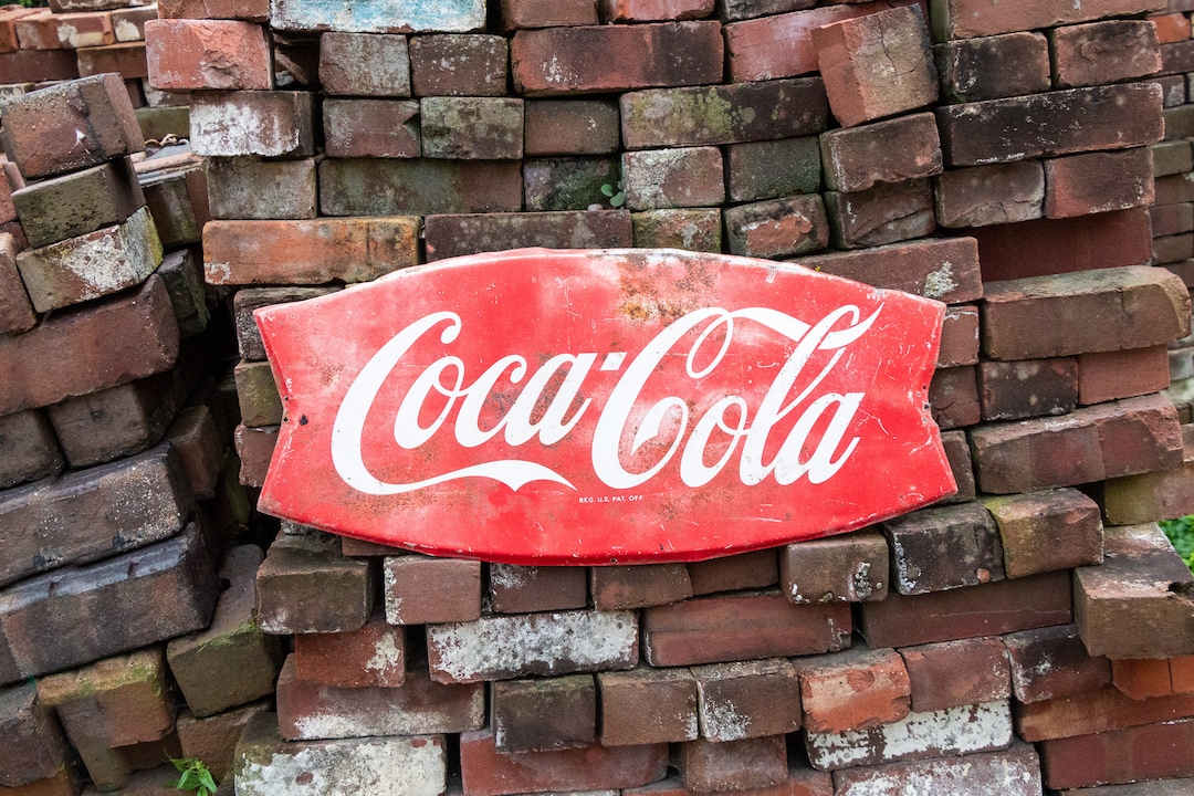 Coke Fishtail Sign Vintage Coca-cola Advertising Signage - Etsy