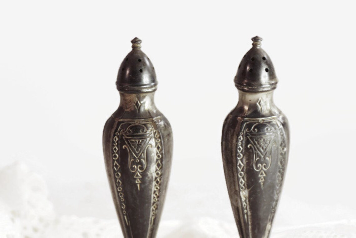 Ornate Victorian Salt and Pepper Shakers Silver Plate - Etsy