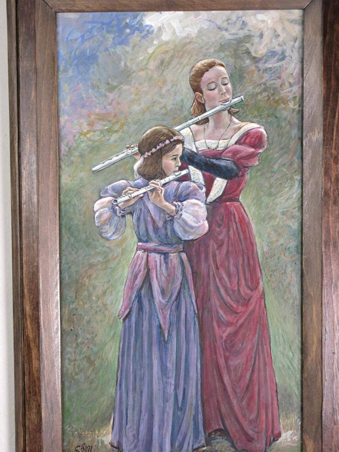 Original Egg Tempera Painting, Flute Players, 9 X 17 - Etsy