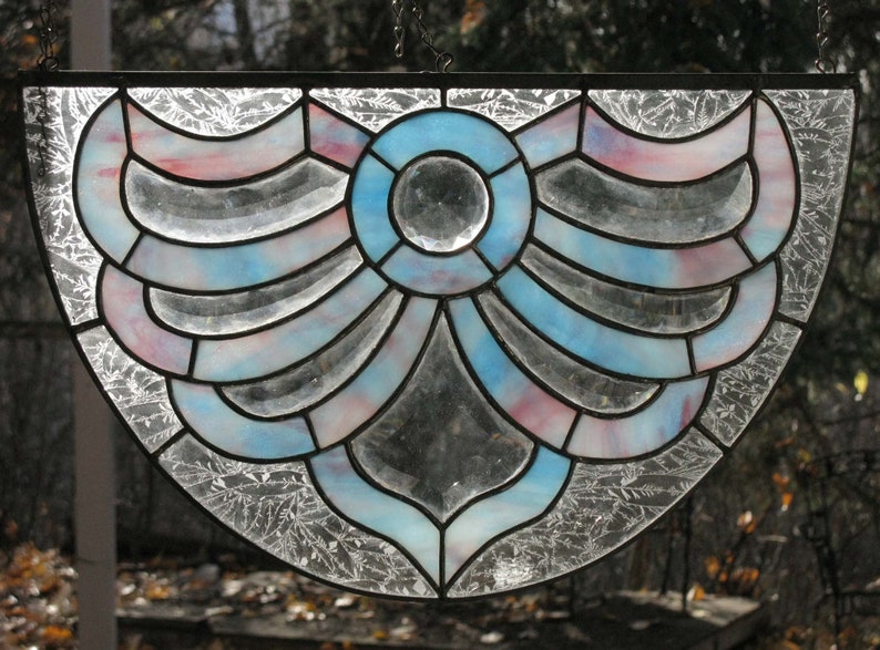 Stained Glass Half Round With Bevels - Etsy