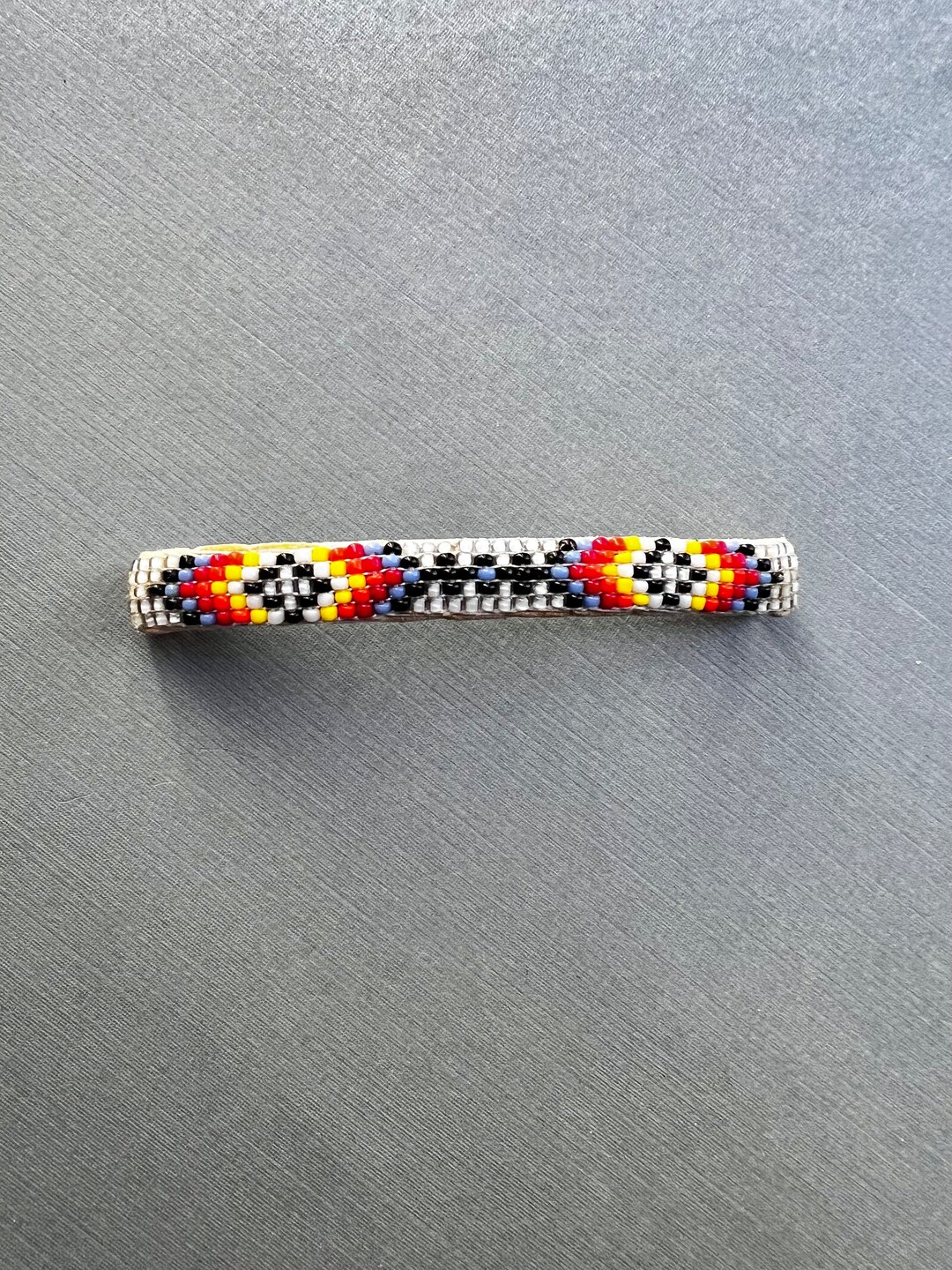 Handcrafted Native American Navajo Barrette, Handmade Seed Bead Long ...