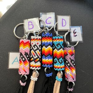 Beaded Native America Indian Keychain, Navajo Keychain, Indian Beaded ...