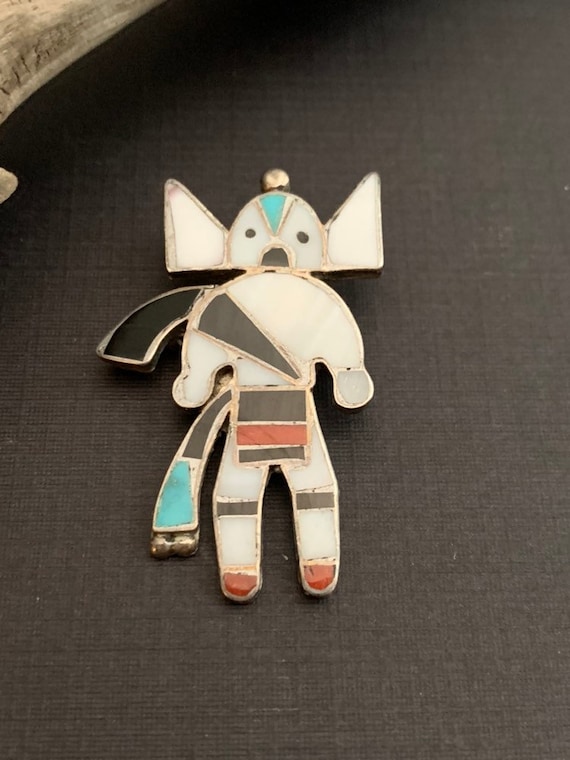 Zuni Vintage Owl Pin ,Native America Indian Pin, Zuni… - Gem