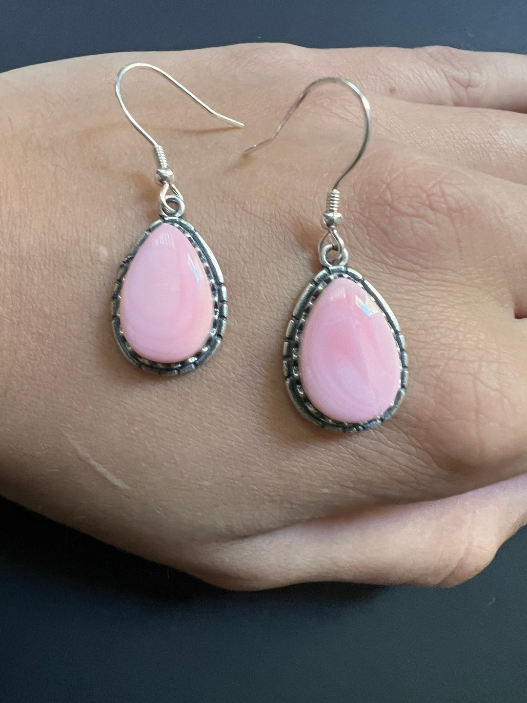 Native American Jewelry Pink Conch Shell Earrings Navajo - Etsy