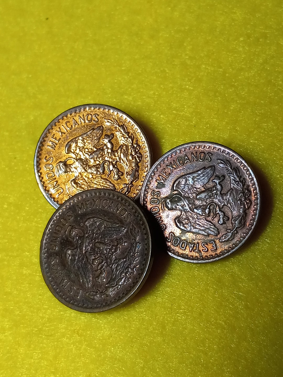 Three Mexican 1 Cent Coin Buttons Estados Unidos Mexicanos - Etsy