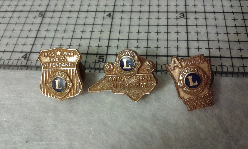 3 Lions Club Pins | Etsy