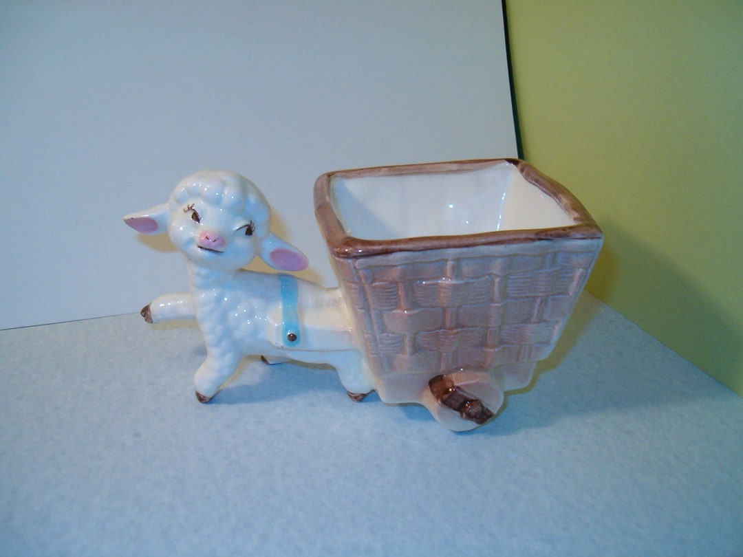 Ceramic Baby Lamb Planter - Etsy